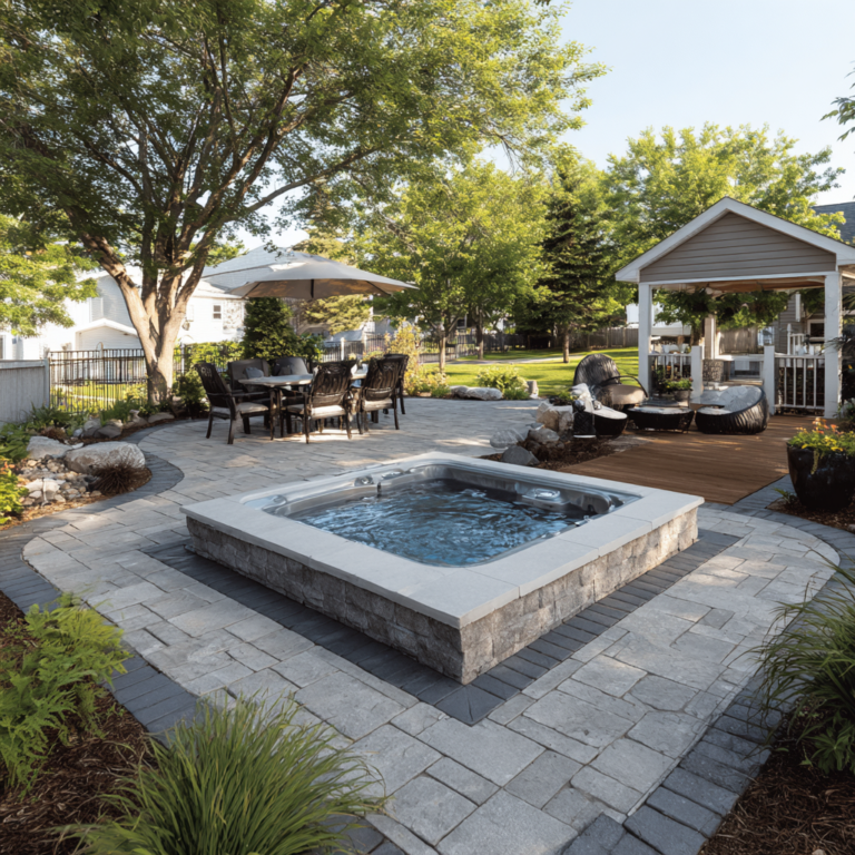 How to build a hot tub base with pavers | JS Brick Pavers
